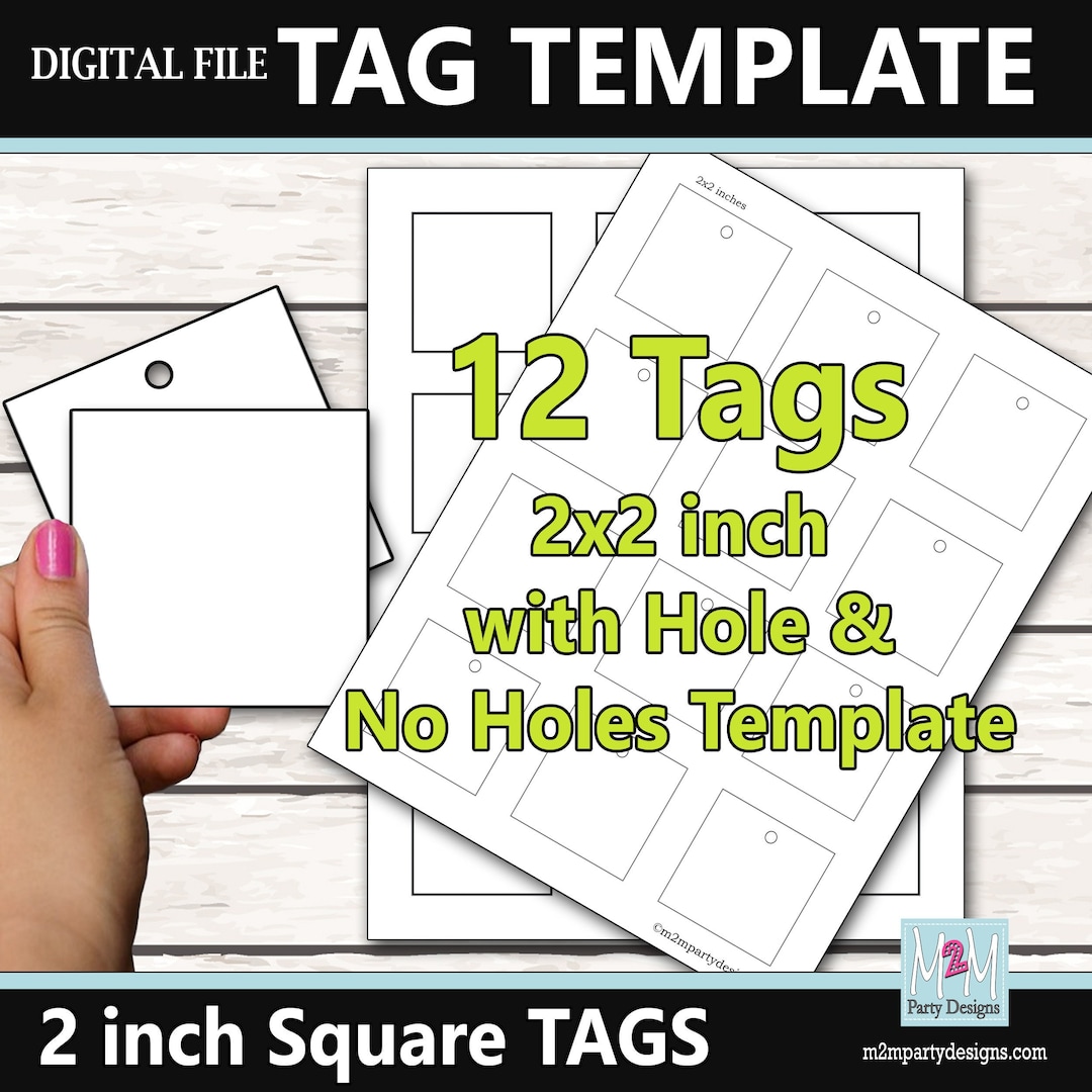 Hang Tags 2x2 Inch Square Tags Digital Template DIY Digital Gift Tags ...