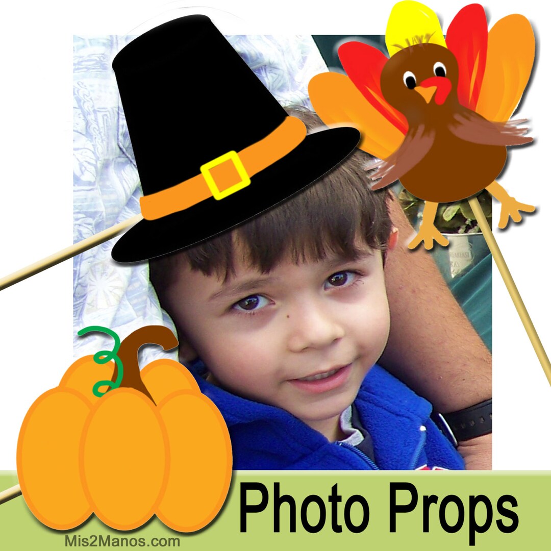 Photo Props Thanksgiving Pilgrim INSTANT DOWNLOAD KIT Set of 6 November ...