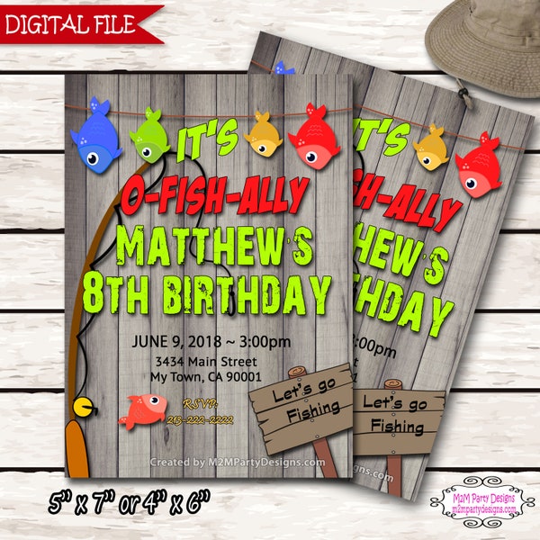 Fishing Pool Party Invitations - Etsy