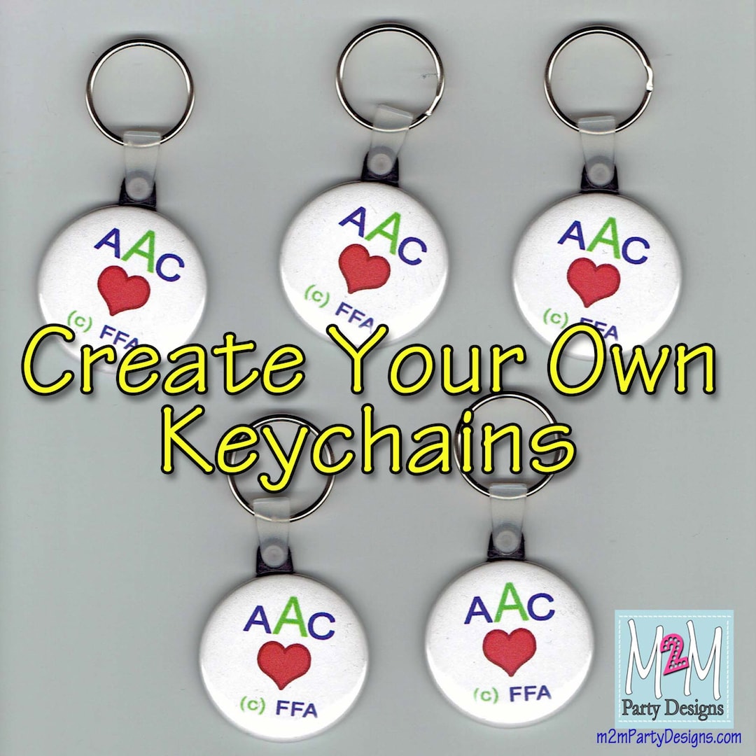Personalized Keychain 1.5 Inch Custom Order Button KEYCHAIN Made to ...