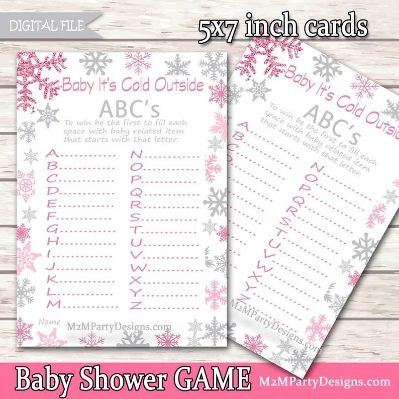 Baby Its Cold Outside Baby Shower ABC Game Printable Baby - Etsy