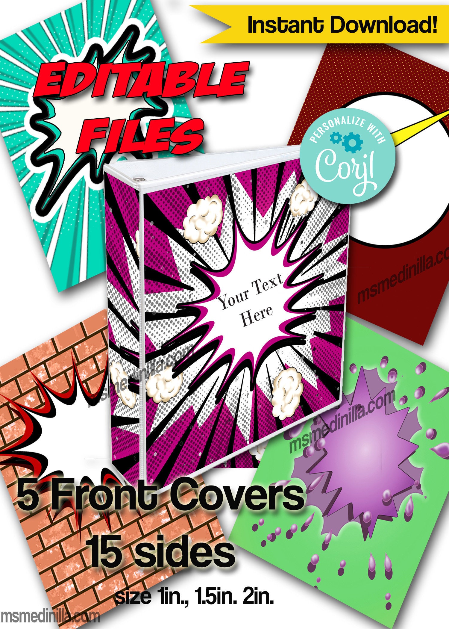 Superheroes Binder Covers Super Hero Student. Teacher Editable ...