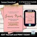 EDITABLE Prom Invitations, Starry Night, Pink and Gold Glitter, Under the Stars High, School ...