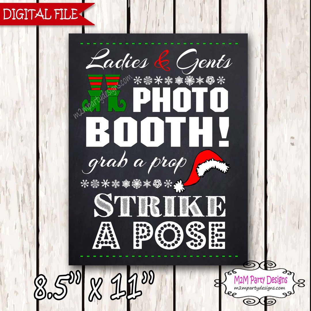 Christmas Photo Booth Sign Christmas Party Photo Booth Holiday Photo ...