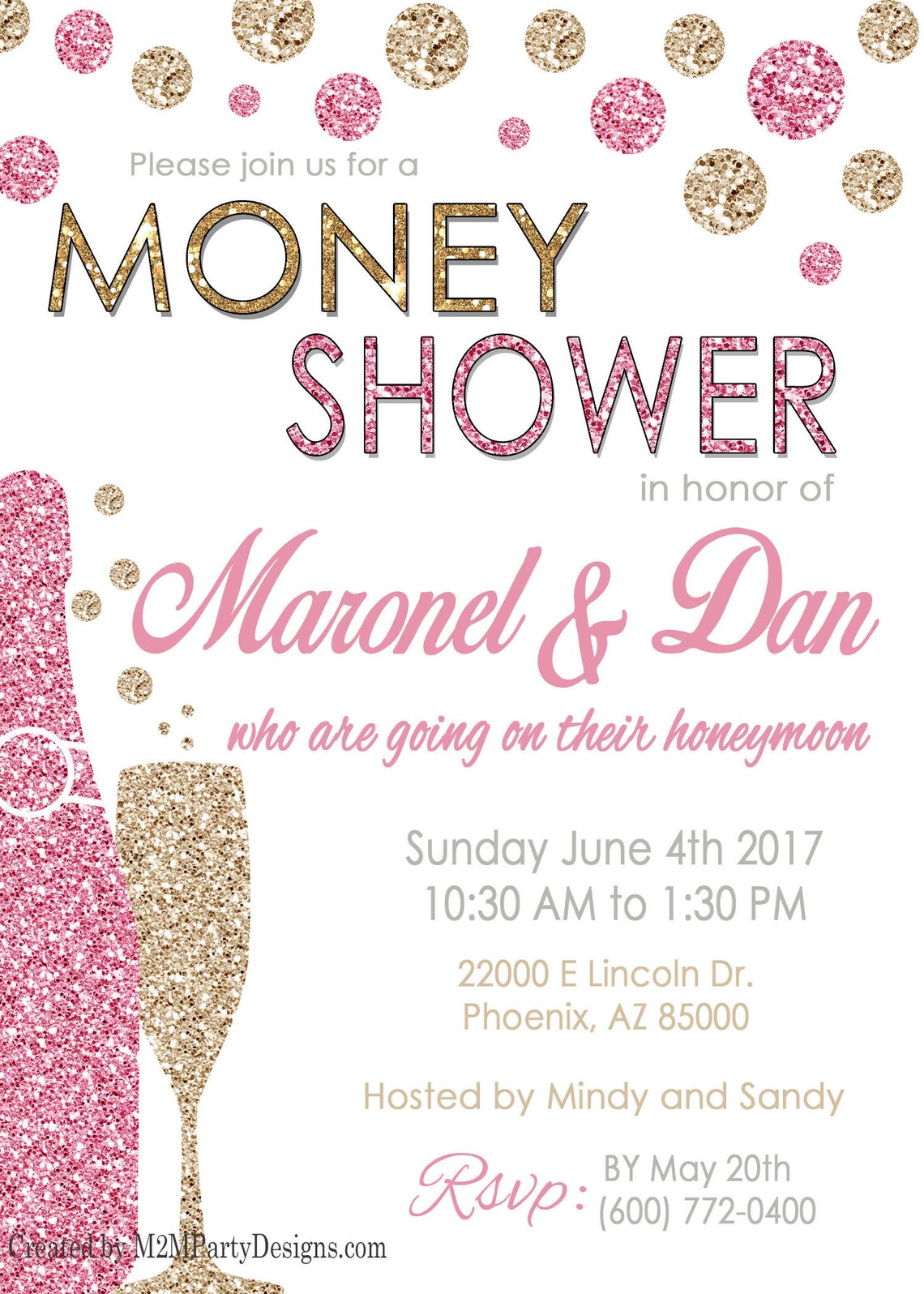 Money Shower Invitation. Honeymoon Shower. Bridal Shower - Etsy