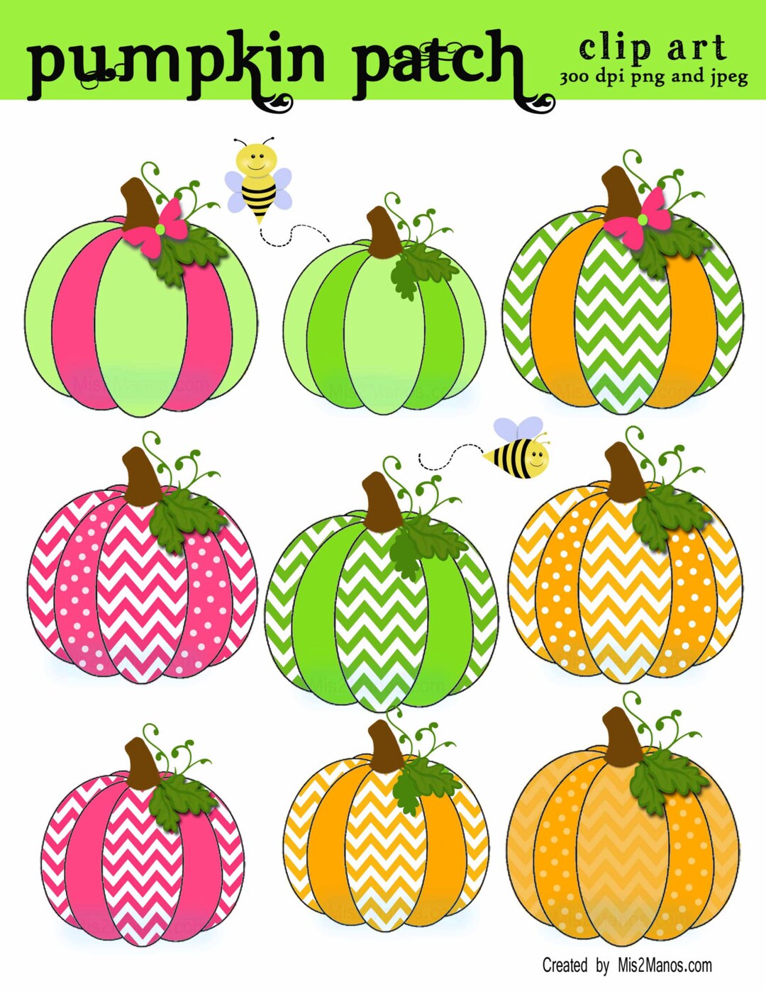 Pumpkin Patch Party Clipart, Clip Art, Digital Scrapbook Png Files Set ...