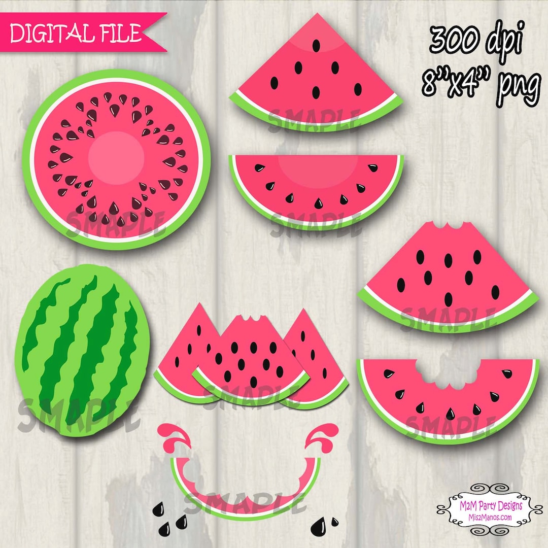 Watermelon Clipart, Digital Pink Watermelon Clip Art, Summer Time ...