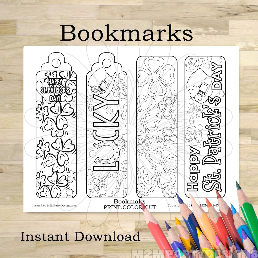 St. Patrick's Day Bookmark Coloring Bookmarks Bookmark, Holiday ...