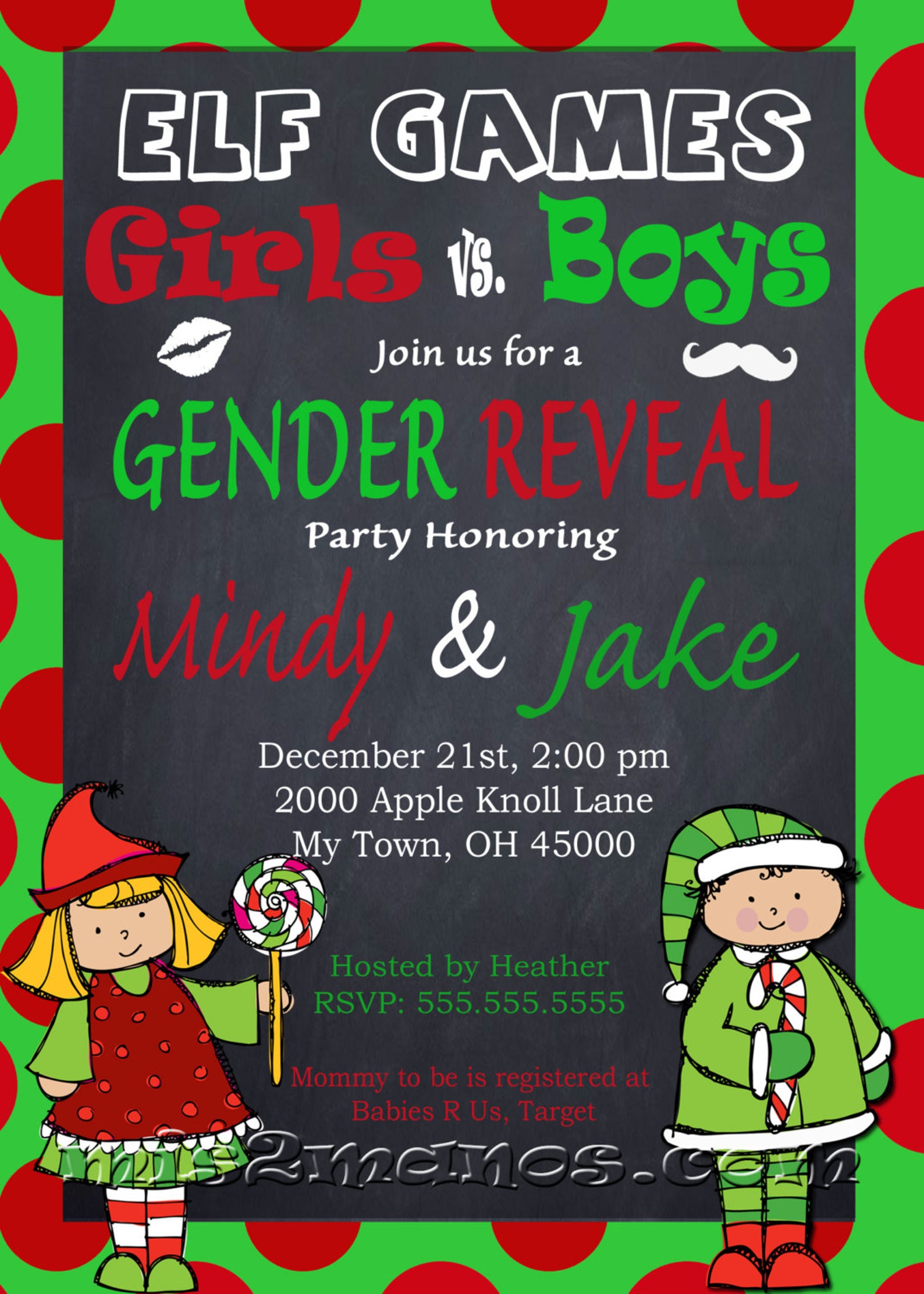 Merry Christmas Personalized Birthday Shower or Holiday Party - Etsy