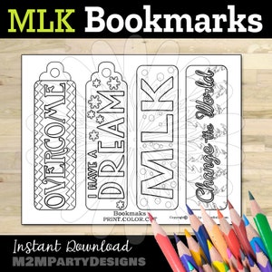 Martin Luther King Jr. Bookmark Coloring Bookmarks Bookmark, MLK ...