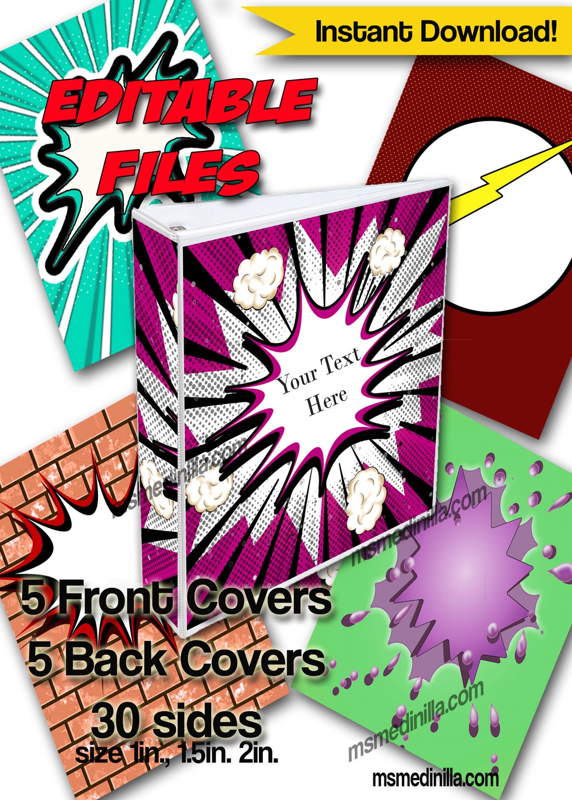 Superheroes Binder Covers Super Hero Student. Teacher Editable - Etsy