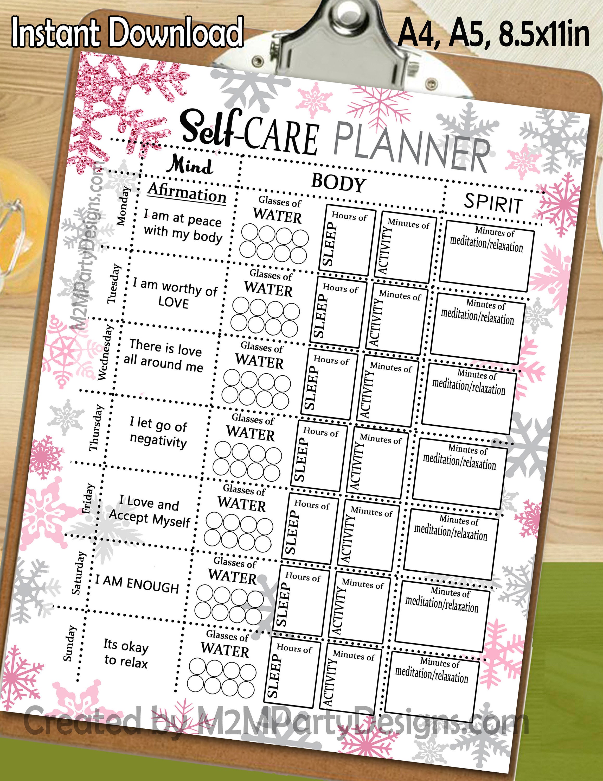 Self Care Planner | Holistic Wellness Printable | Wellness Printable ...