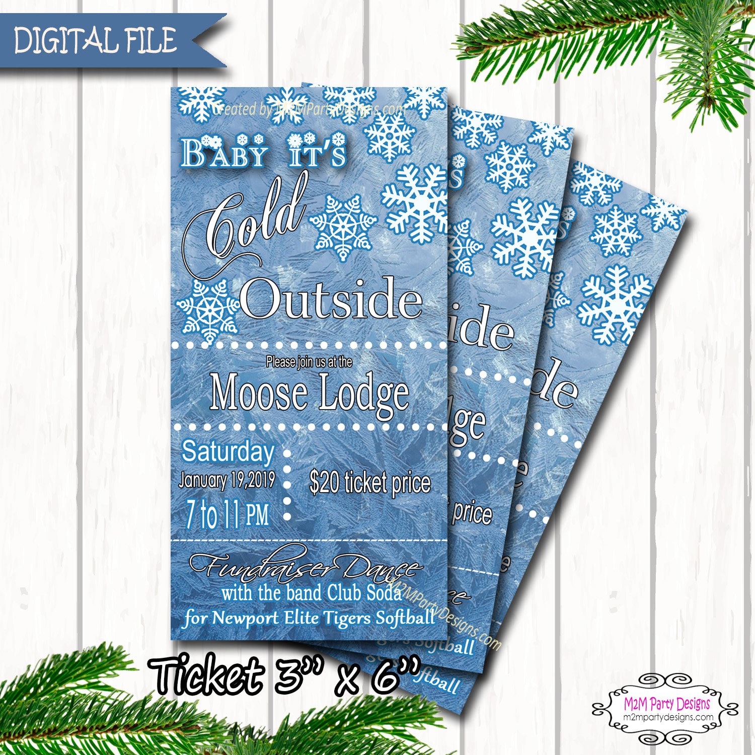 Winter Dance Tickets Party Invitation Tickets PTA PTO | Etsy