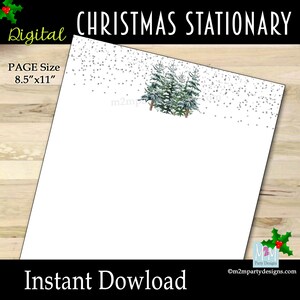Printable Christmas Tree Stationery Digital Download - 8.5x11 Instant ...