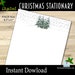 Printable Christmas Tree Stationery Digital Download 8.5x11 Instant ...