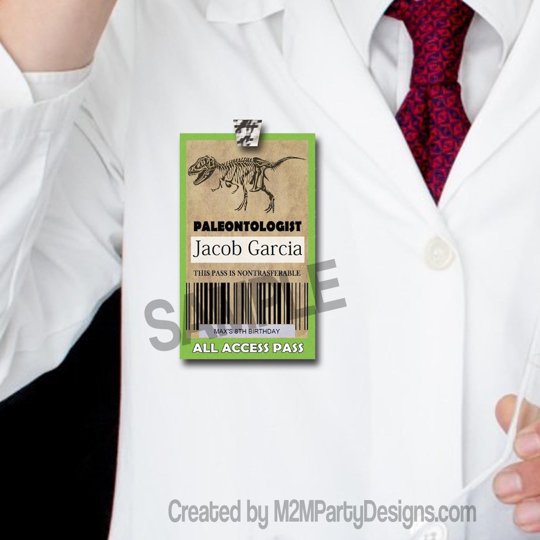 Dinosaur Party VIP Pass, Digital, Instant Download, SET of 4, EDITABLE ...