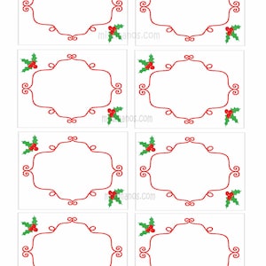 Printable Christmas Labels, Tent Cards, Holiday Place Cards, Buffet ...