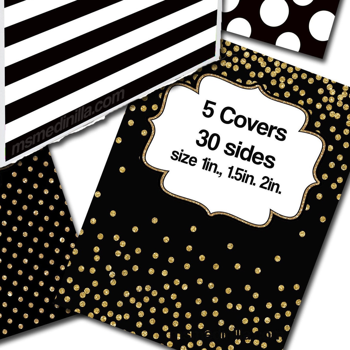 Paper Paper & Party Supplies Binder Cover Printable Editable Black ...