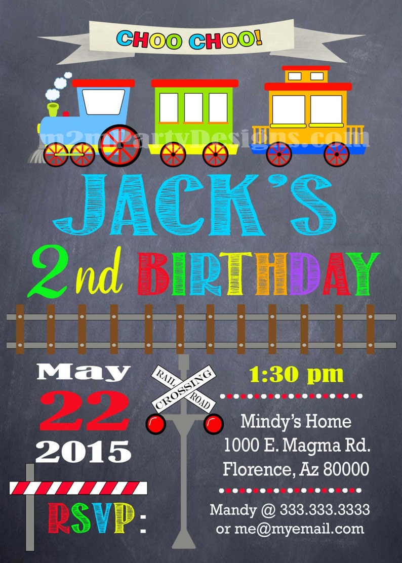 Train Birthday Invitation Trains Invitation Trains Party - Etsy