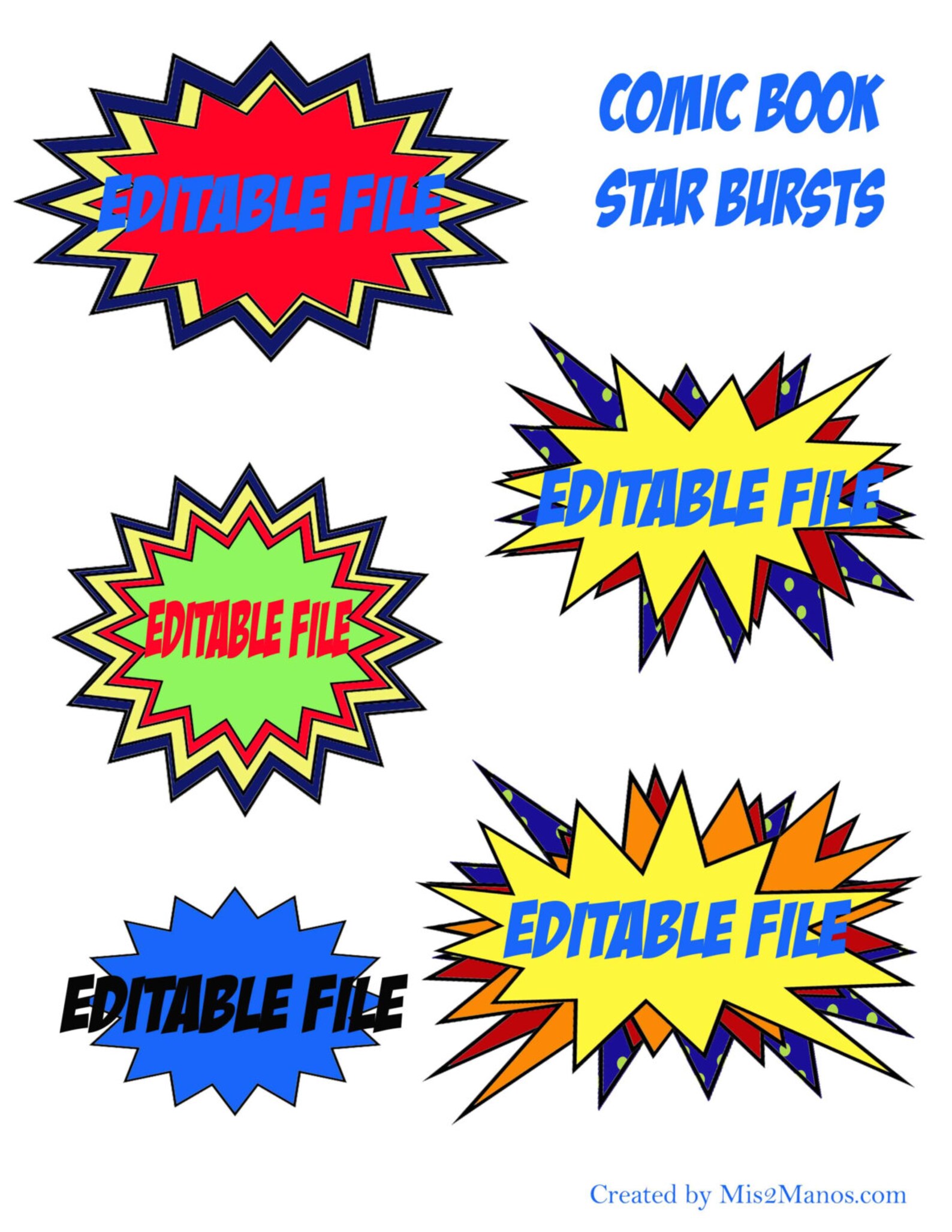 EDITABLE Super Hero Comic Book Photo Booth Props Instant - Etsy