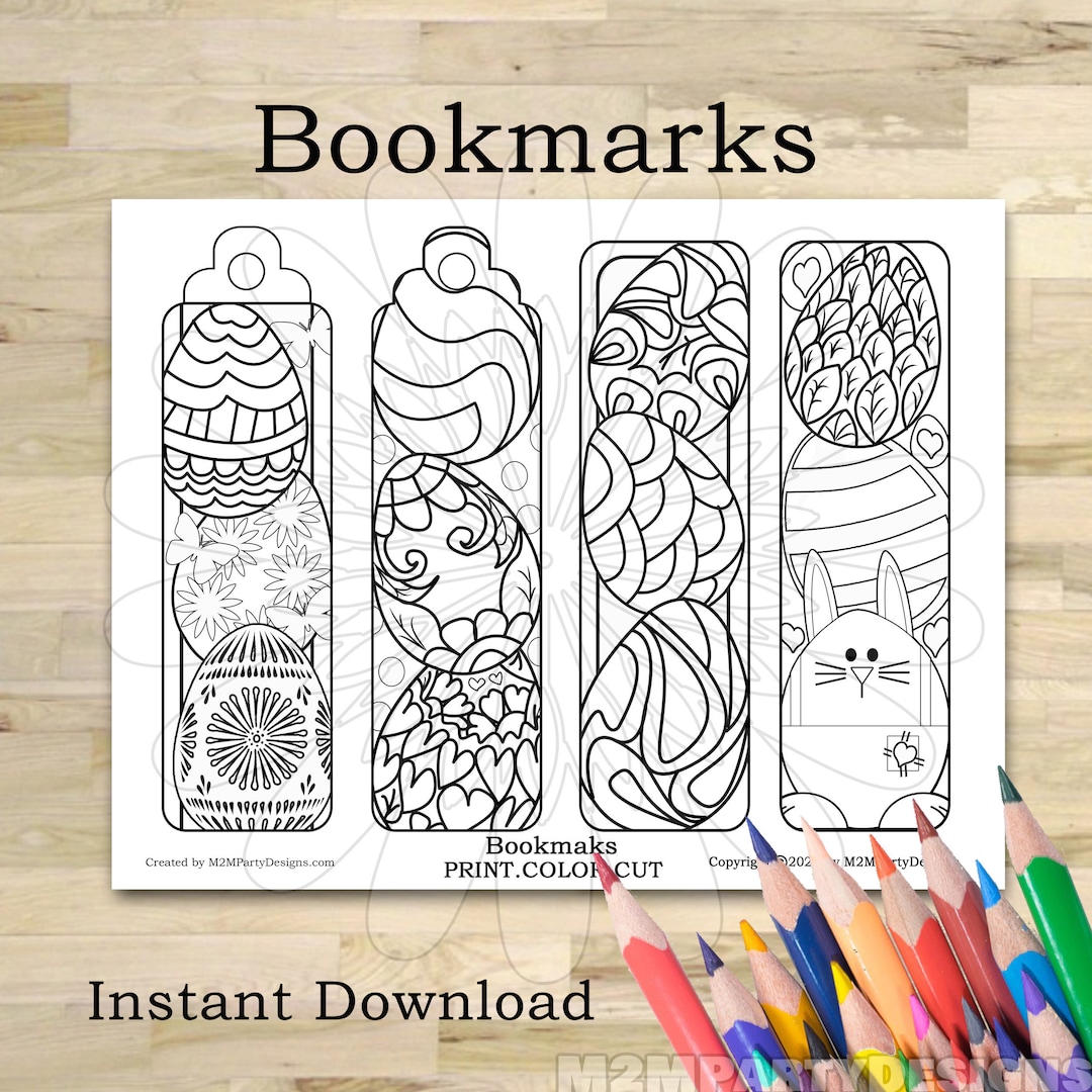 Easter Bookmark Coloring Bookmarks Bookmark, Spring Holiday Coloring ...