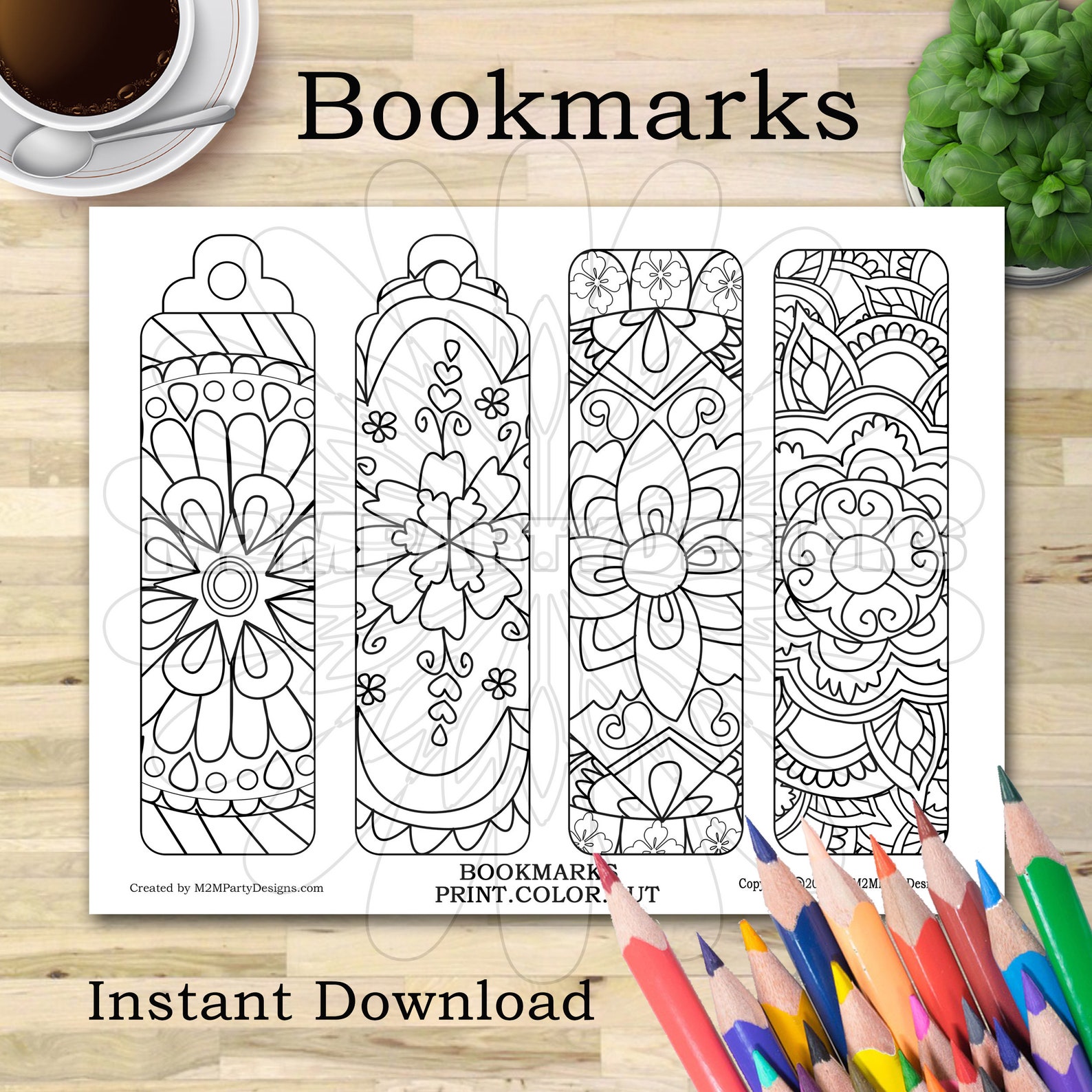 Mandala Bookmark Coloring Bookmarks Bookmark, Mandala Coloring ...