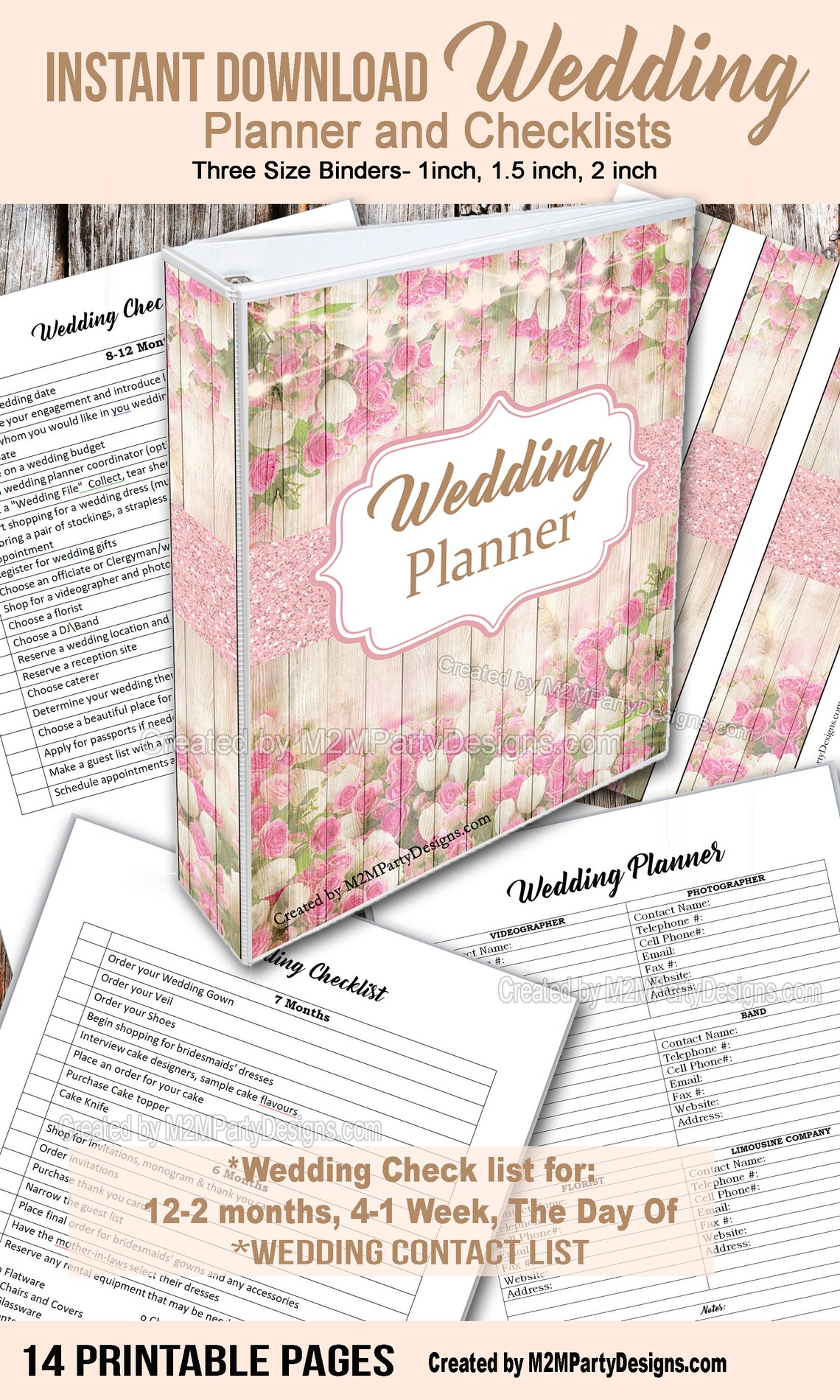 Wedding Planner Printable Wedding Planner Wedding Binder | Etsy