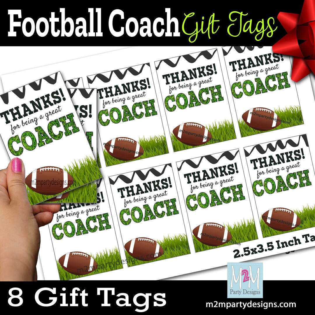 Football Gift Tags- Coach Hang Tags - Thank You Gifts for Staff ...