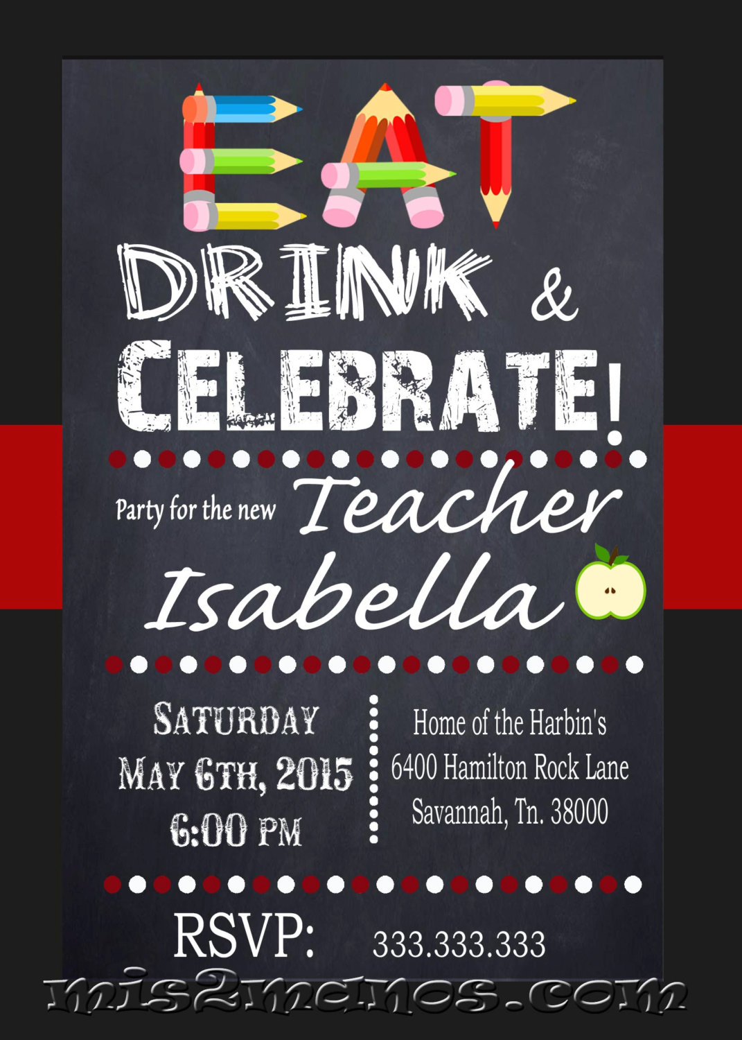 Teacher Graduation Invitation Invitation Personalized - Etsy