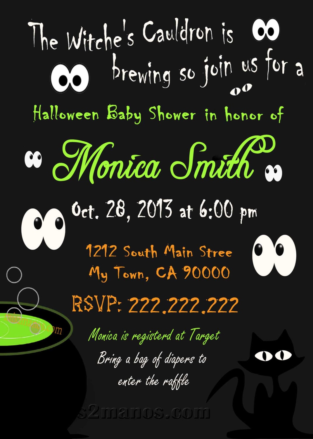 Halloween Party Invitation Little Witch Halloween Invitation | Etsy