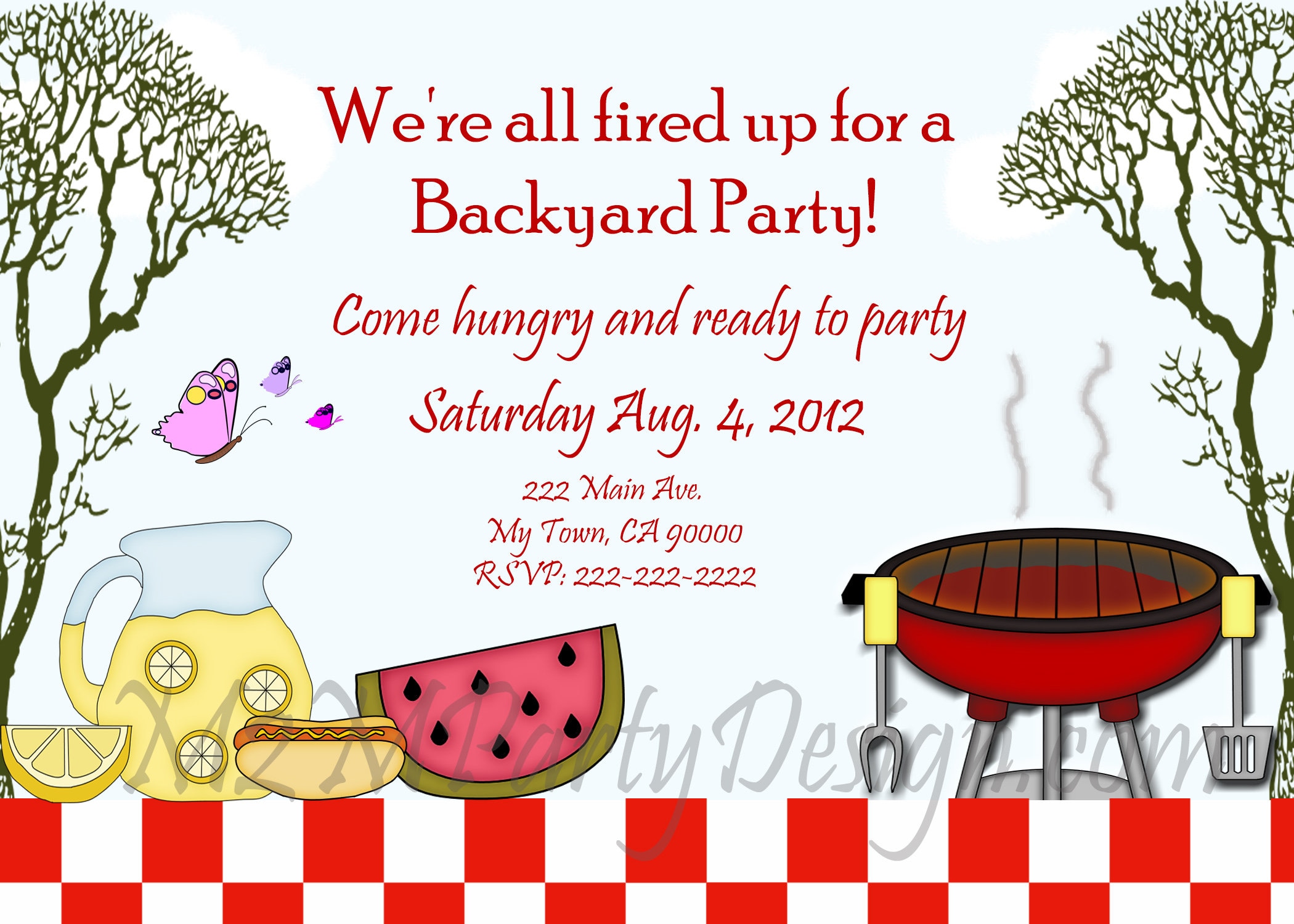 Bbq Party Invitations Free Printable