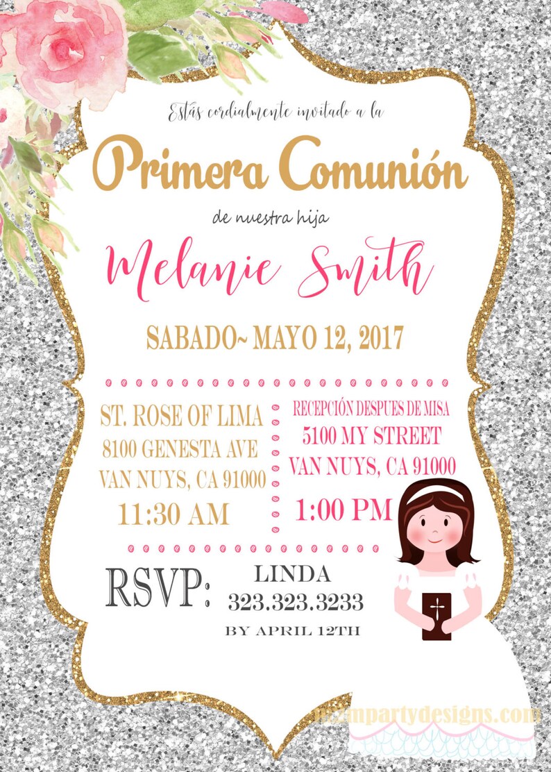 Primera Comunion first Communion Invitation Printable Print - Etsy