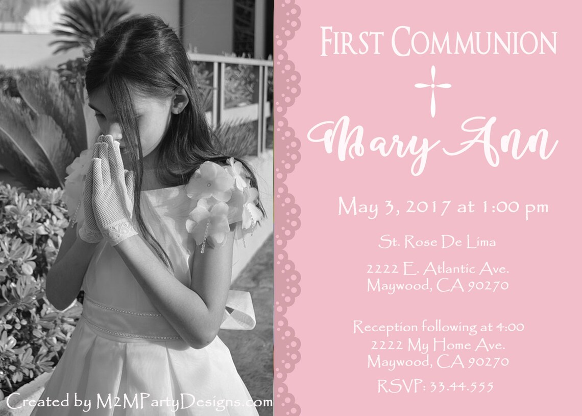 Primera Comunion first Communion Invitation Printable Print - Etsy