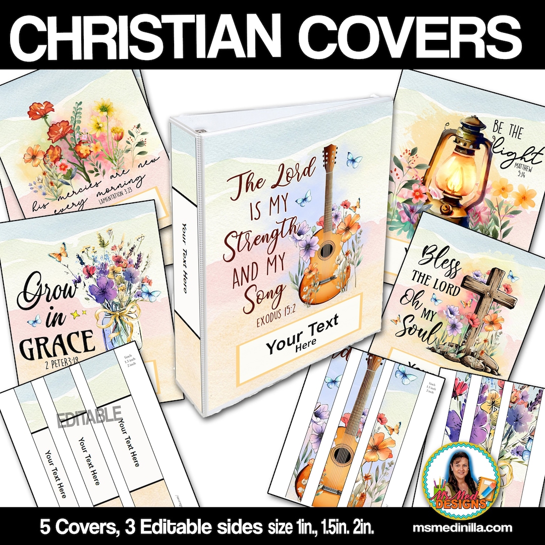 Christian Quotes Binder Covers: Editable School Set (digital Download ...
