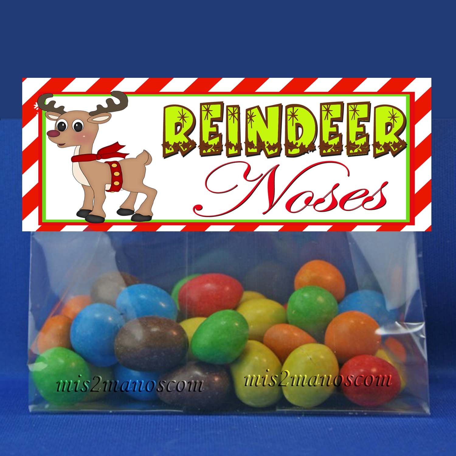Reindeer Noses Treat Topper Christmas DIY Printable Snack | Etsy