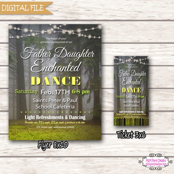 Enchanted Forest Prom Invitation With String Lights. Printable | Etsy