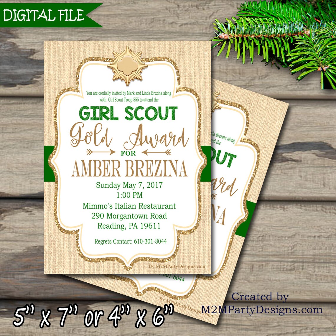 Girl Scout Silver Award Invitations Courageous | Etsy