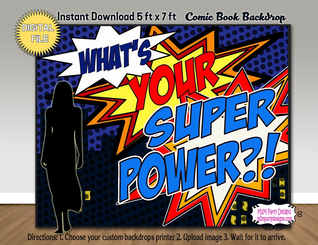 Superhero Backdrop - Photo Backdrop, Printable -instant Download ...
