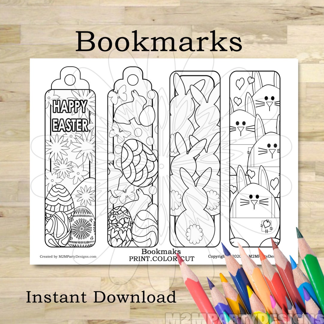 Easter Bookmark Coloring Bookmarks Bookmark, Spring Holiday Coloring ...