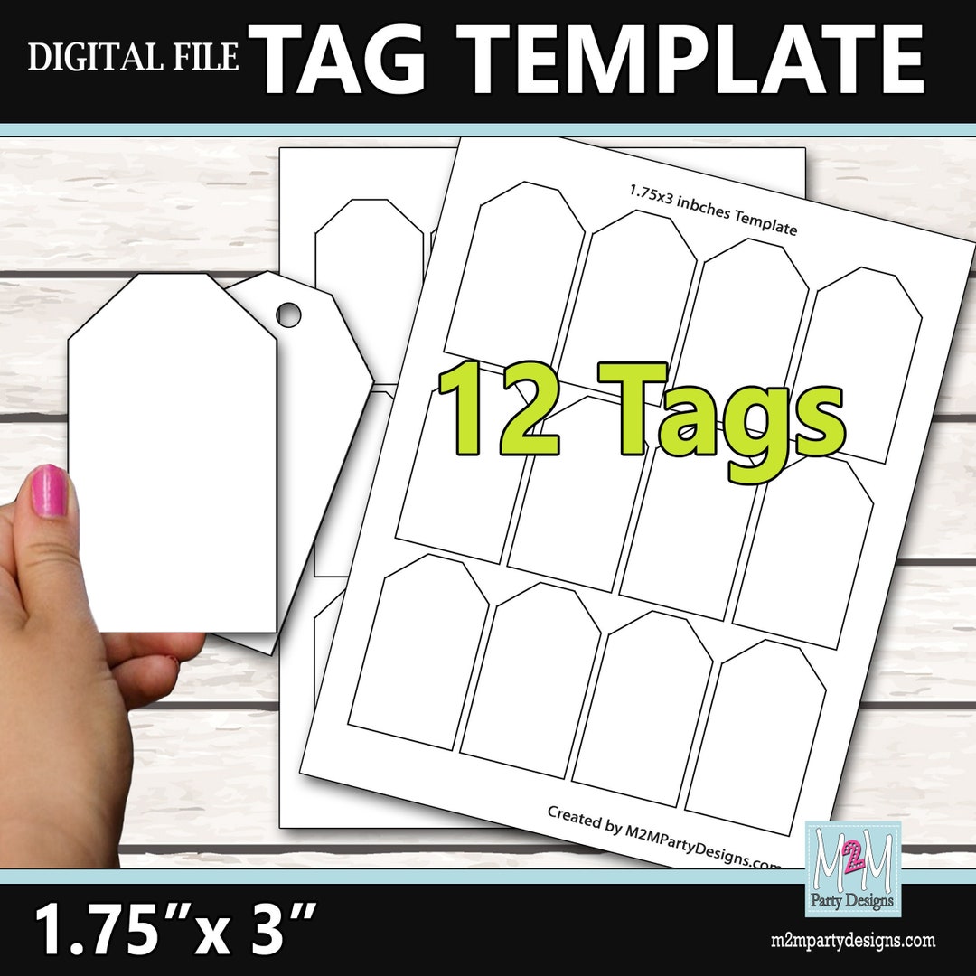 Hang Tags 1.75" X 3" Inch Digital Template DIY Digital Gift Tags ...