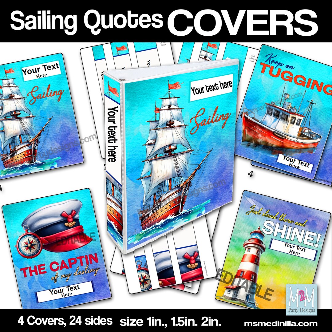 Sailing Quotes Binder Covers for Student. Teacher Editable Printable ...