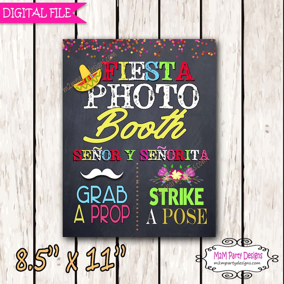 Fiesta Photo Booth Sign - Party Photo Booth - Wedding Photo Booth Sign ...