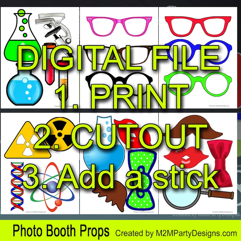 Printable SCIENCE Photo Booth Props Instant Download SET of 23 - Etsy