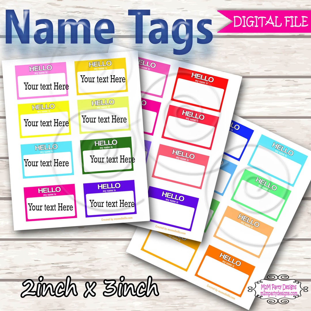 Back to School Student Name Tags. Name Tags for School. Tags Digital ...
