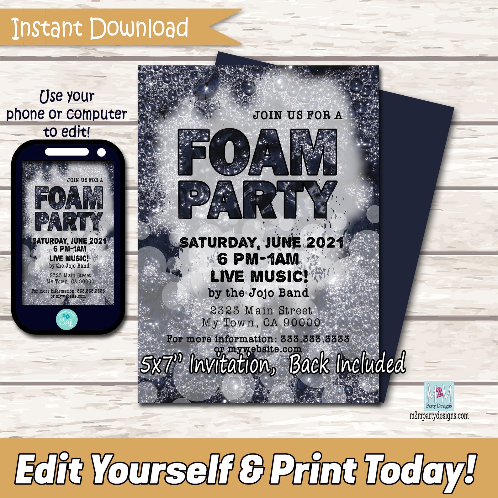 Foam Party Invite, Foam Dance Invitation School Event, Pto, Pta INSTANT ...