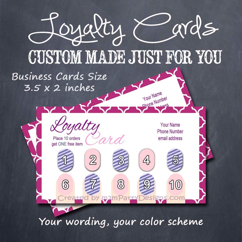 Customer Loyalty Cards Restaurant Customized Order Set of 10 - Etsy