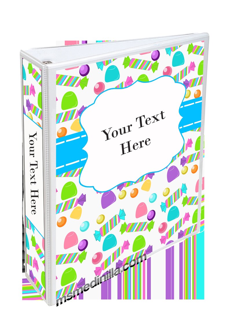 Binder Covers Candy Land Student Teacher Editable Printable | Etsy