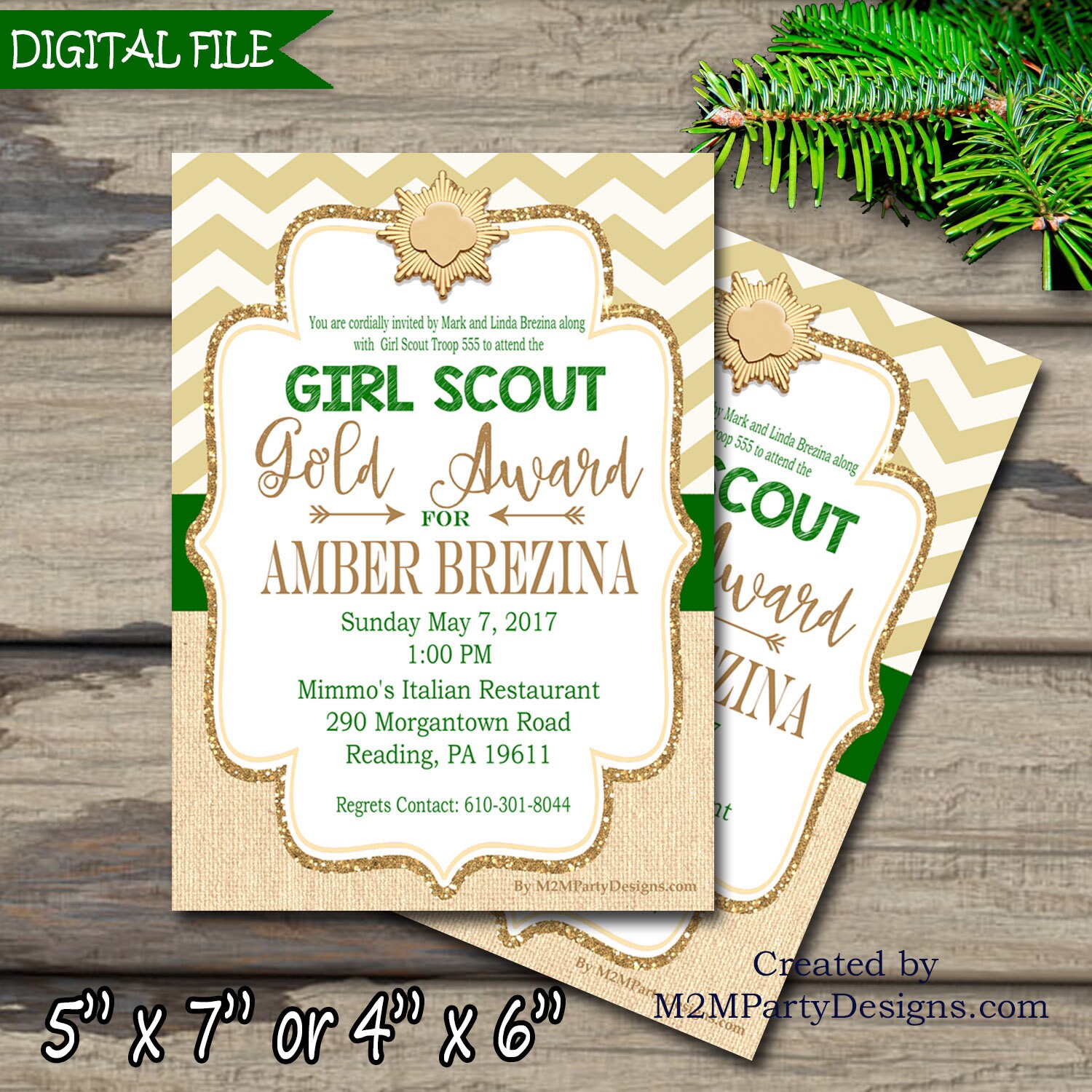 Girl Scout Gold Award Invitations courageous | Etsy