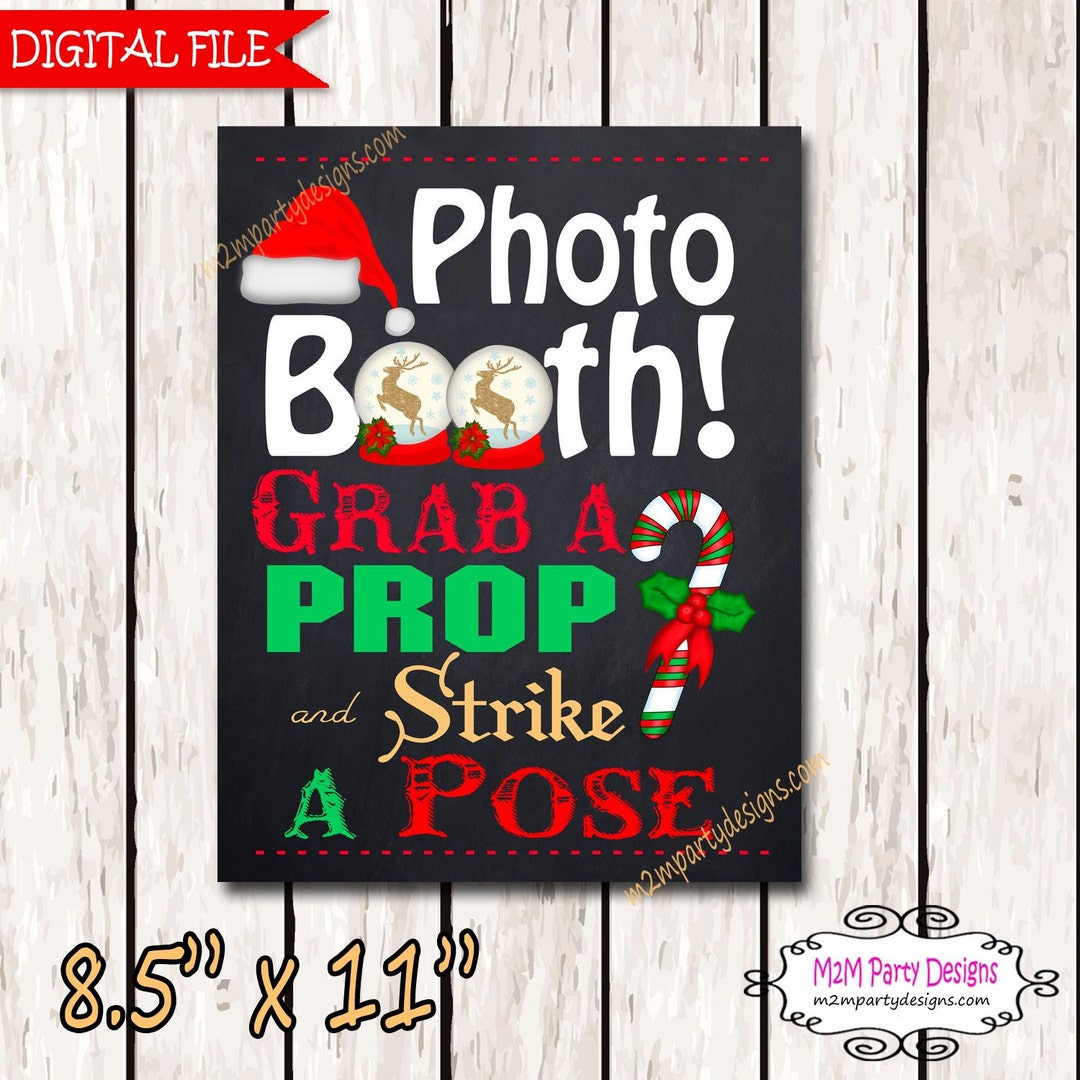 Christmas Photo Booth Sign - Christmas Party Photo Booth - Holiday ...