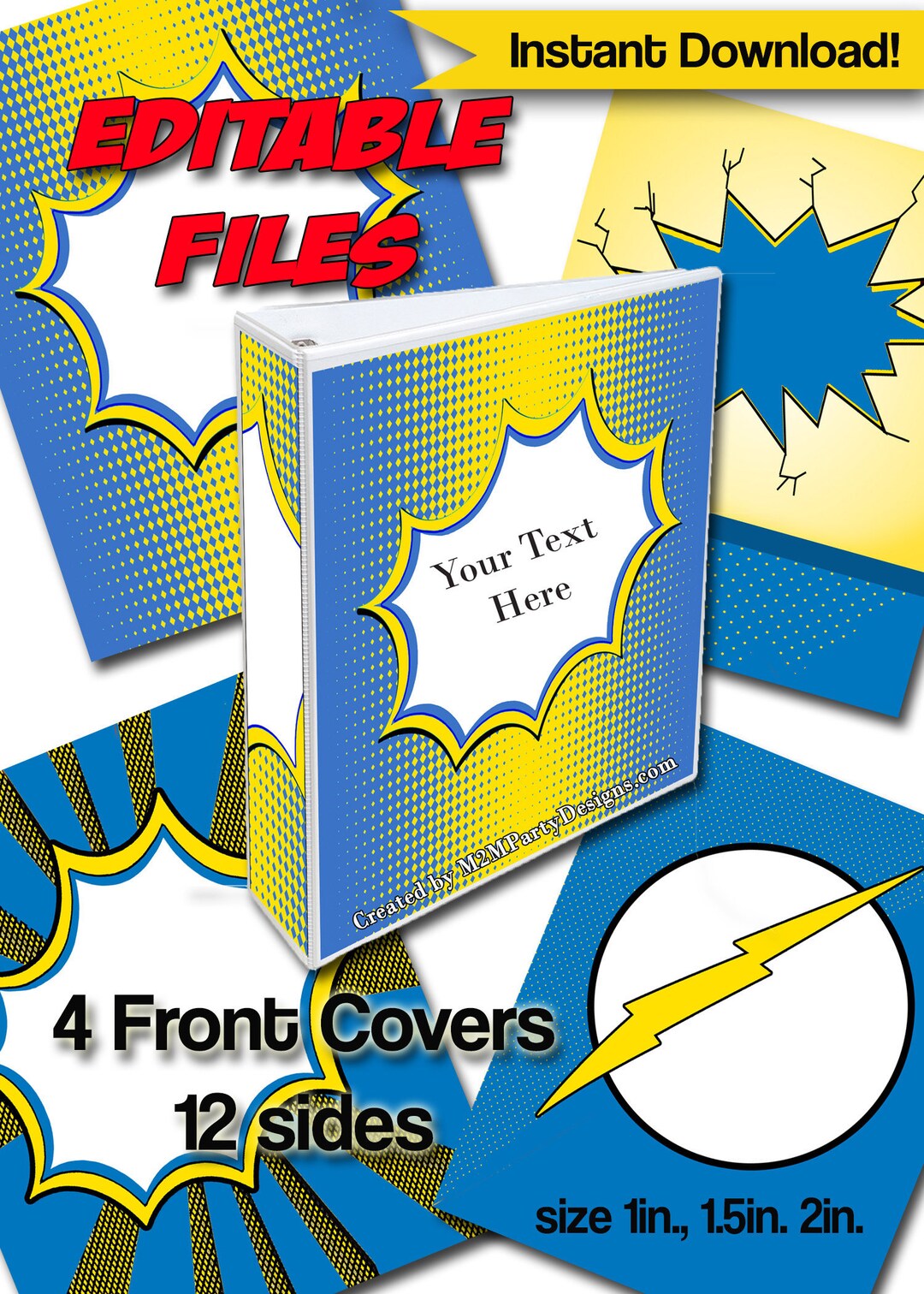 Superheroes Binder Covers Super Hero Student. Teacher Editable ...